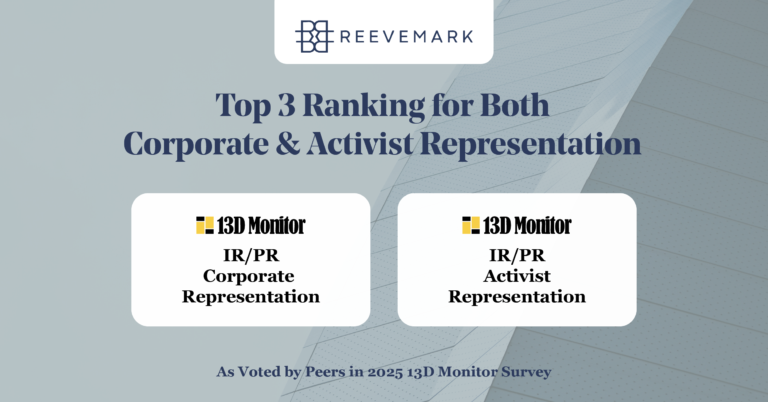 13D Monitor: Reevemark Ranked Among Most Respected IR/PR Advisors for Shareholder Activism ...